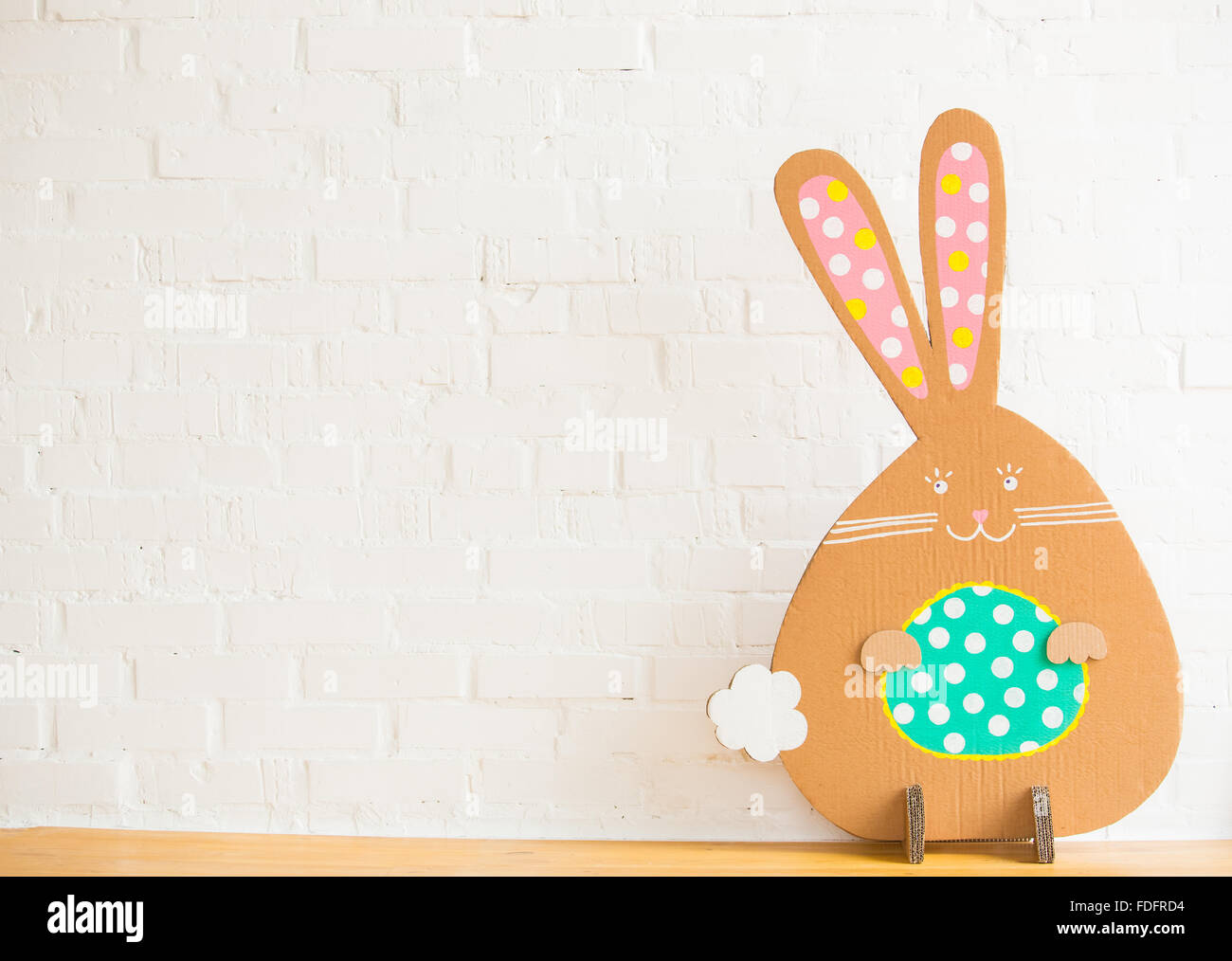 Decoration for Easter. Rabbit of cardboard Stock Photo - Alamy