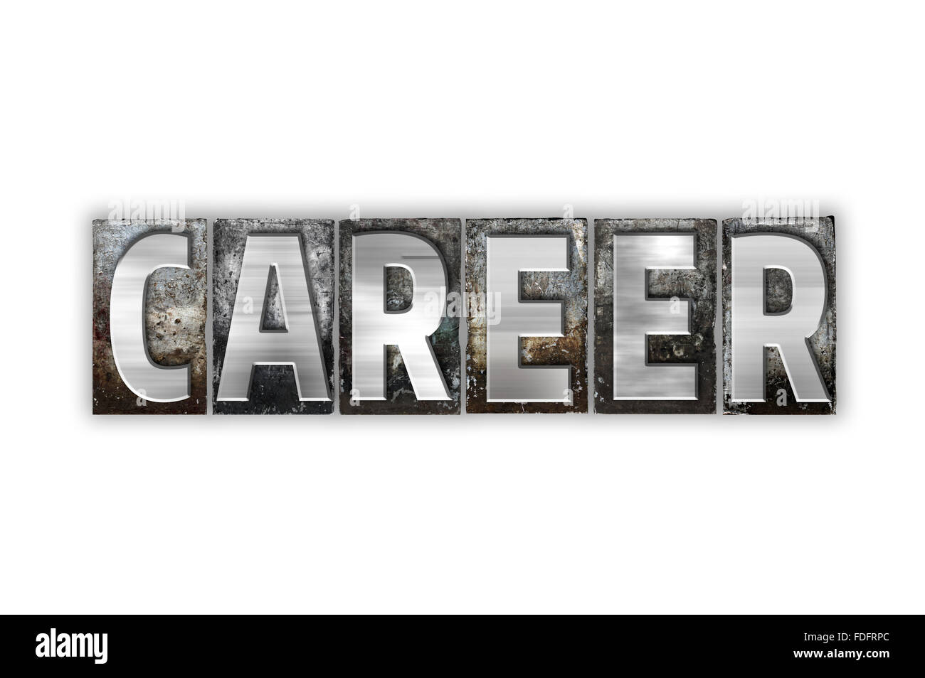 The word "Career" written in vintage metal letterpress type isolated on ...