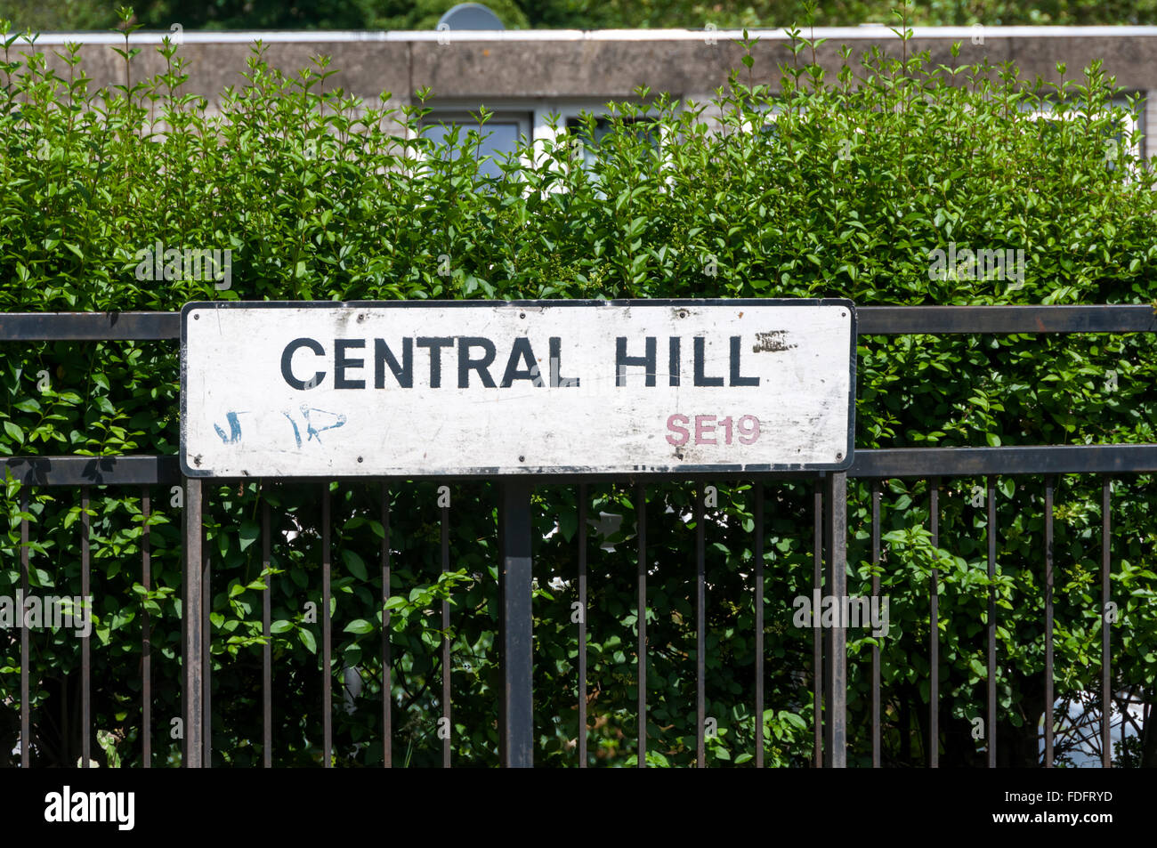 A sign for Central Hill in Crystal Palace, Lambeth Stock Photo - Alamy