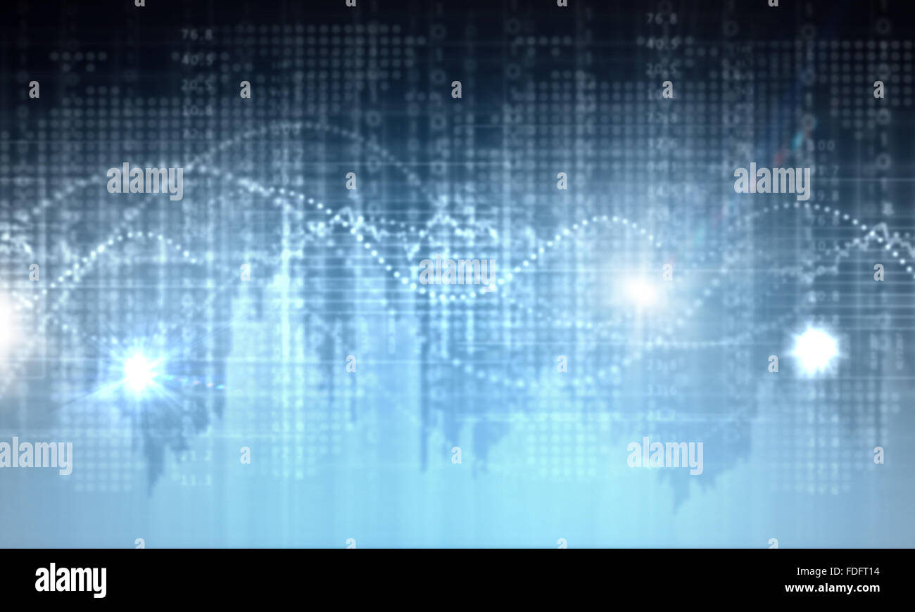 High tech blue background image with graphs and diagrams Stock Photo ...