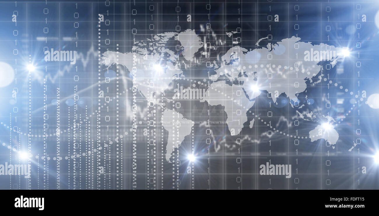 High tech blue background image with graphs and diagrams Stock Photo ...
