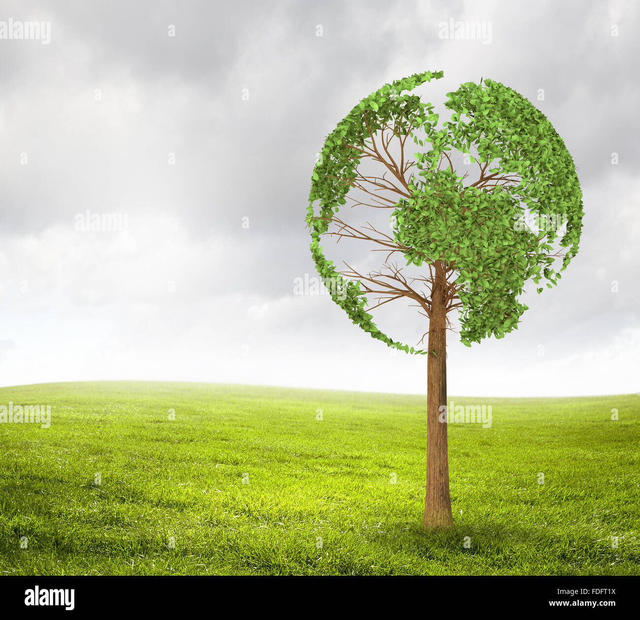 Green tree shaped liked our Earth planet. Environmental concept Stock ...