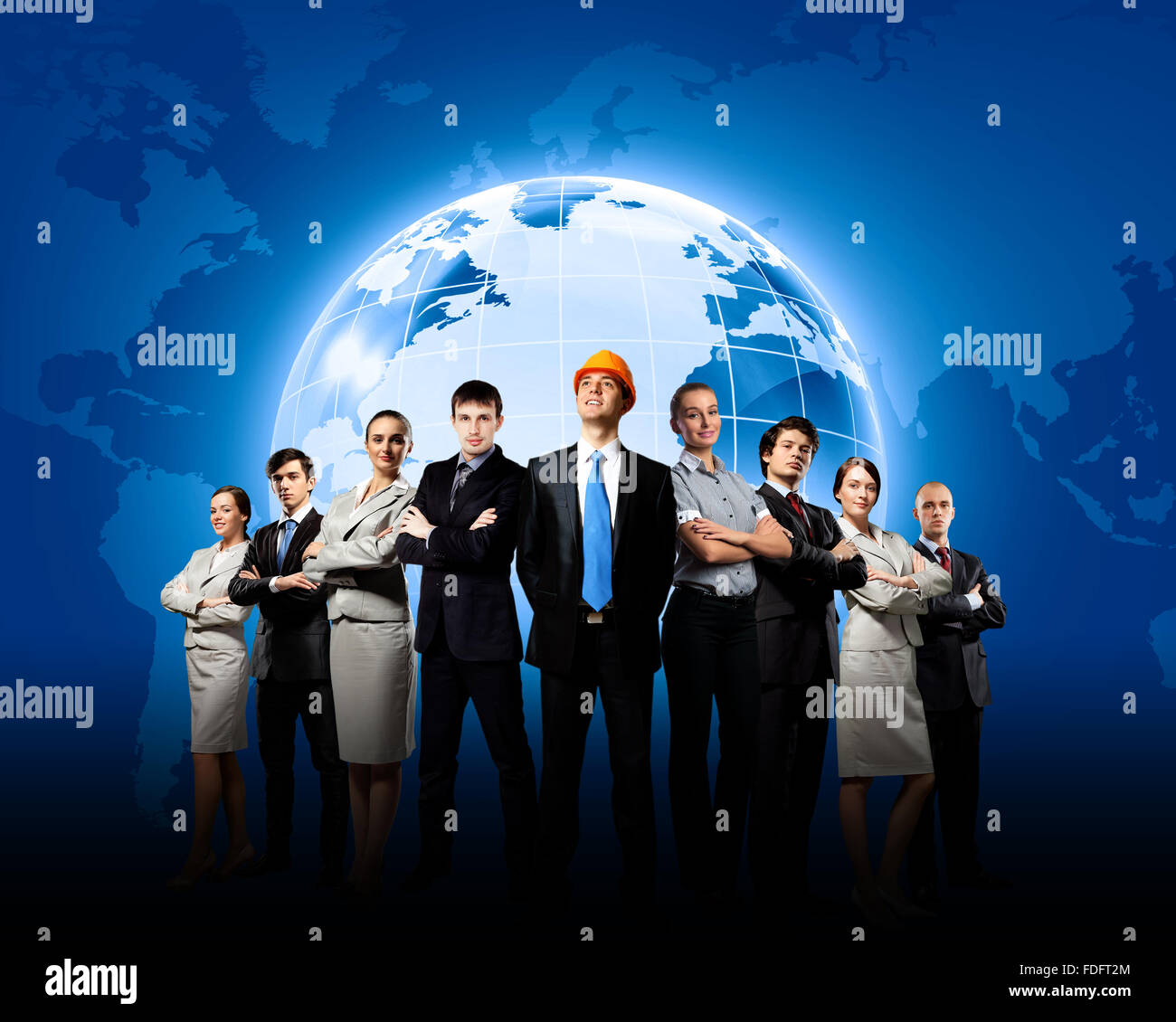 Group of successful confident businesspeople. Globalization concept ...