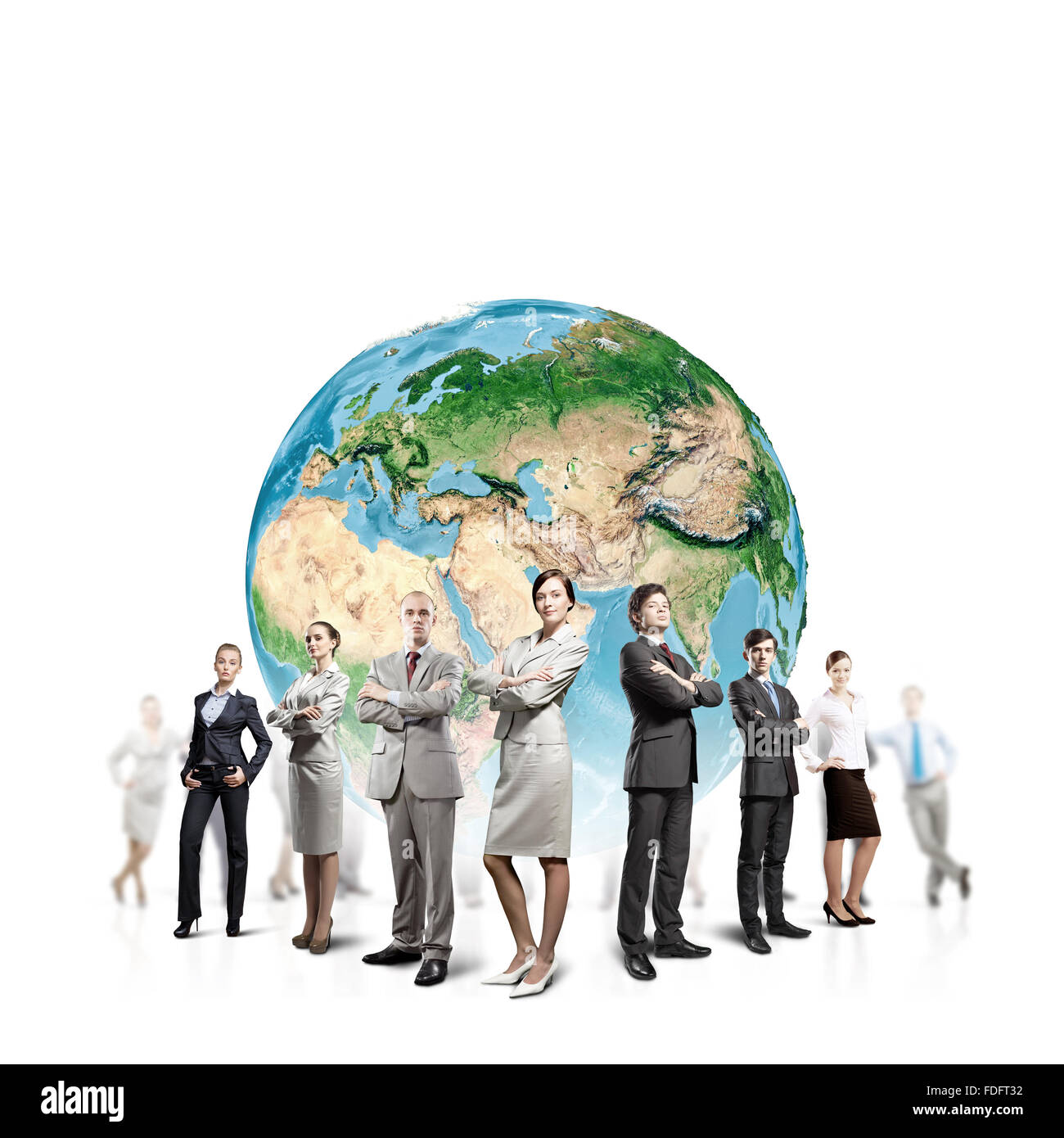 Group of successful confident businesspeople. Globalization concept ...