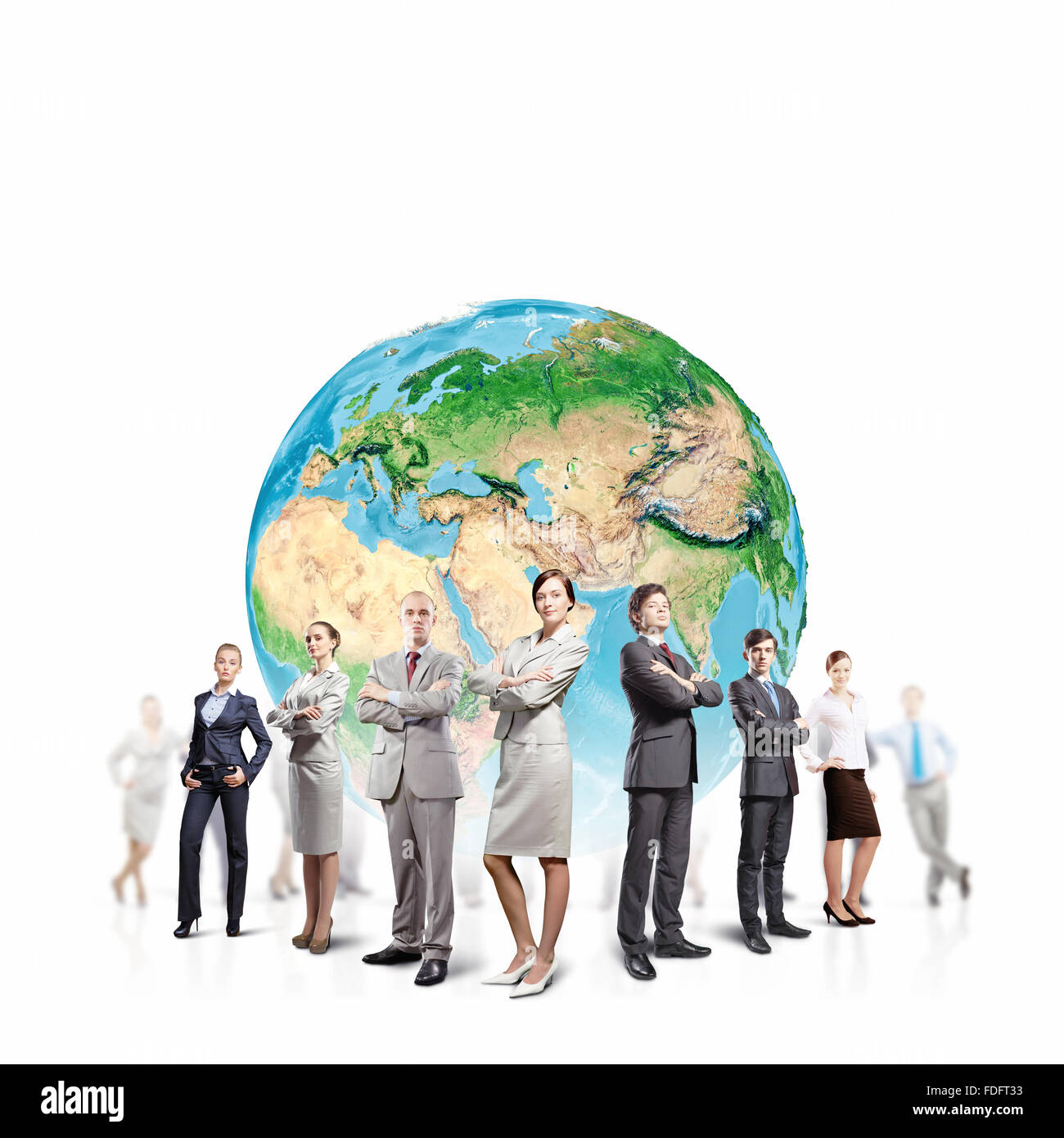 Group of successful confident businesspeople. Globalization concept ...