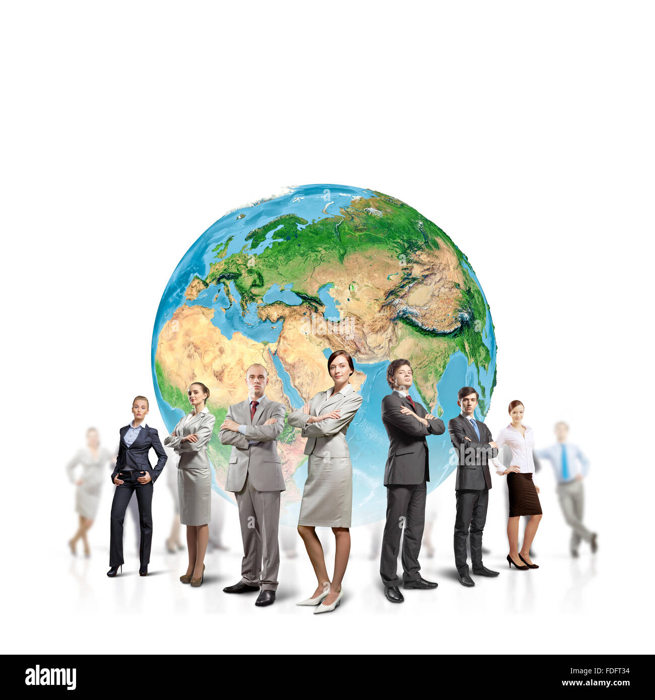 Group of successful confident businesspeople. Globalization concept ...