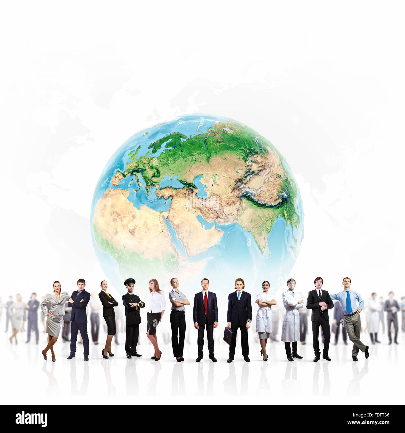 Group of successful confident businesspeople. Globalization concept ...