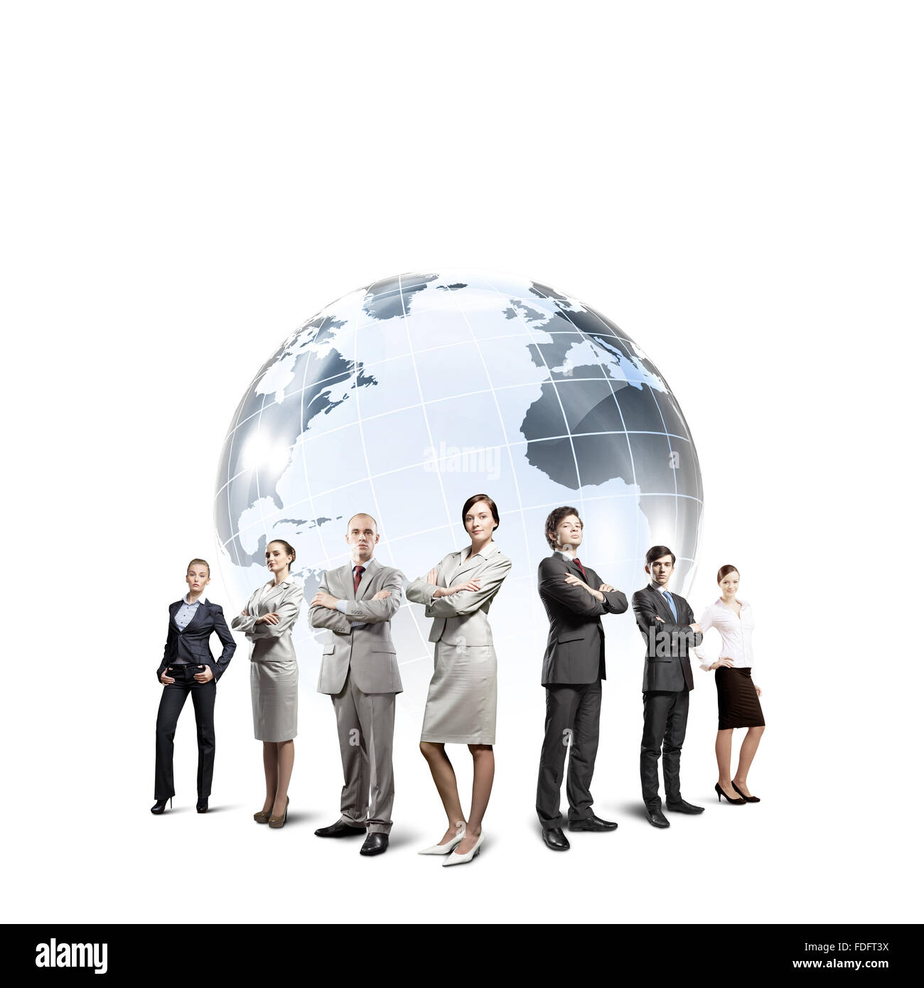 Group of successful confident businesspeople. Globalization concept ...