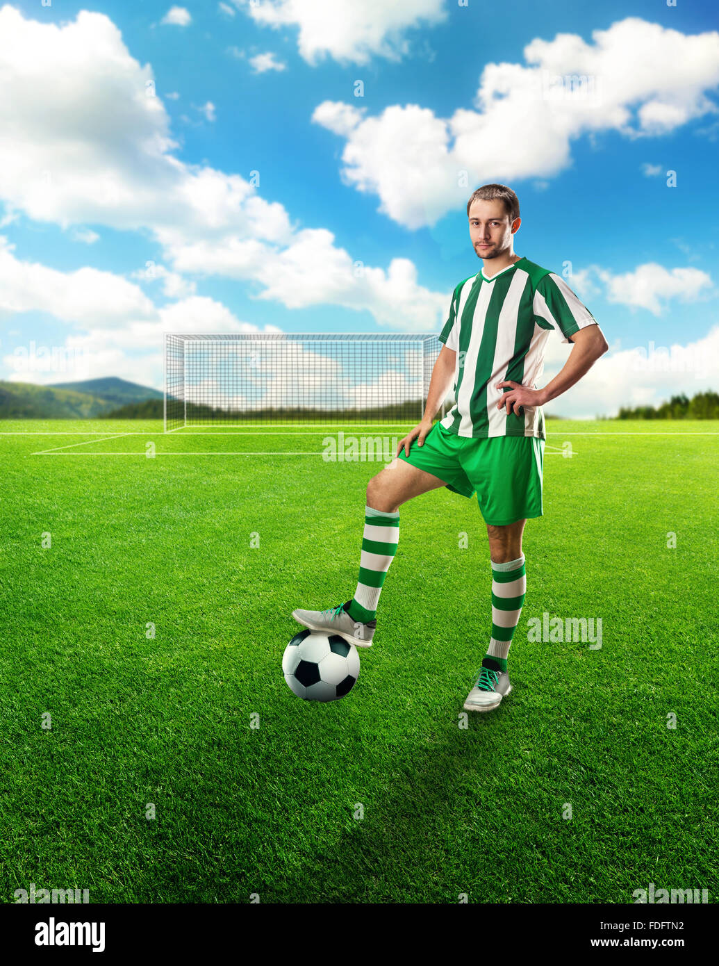 Football-player on the football ground Stock Photo - Alamy