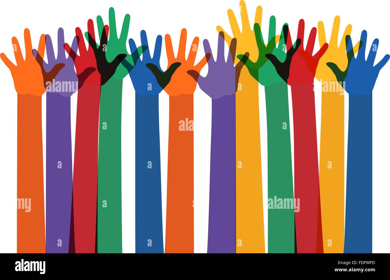 Group praying hands Stock Vector Images - Alamy