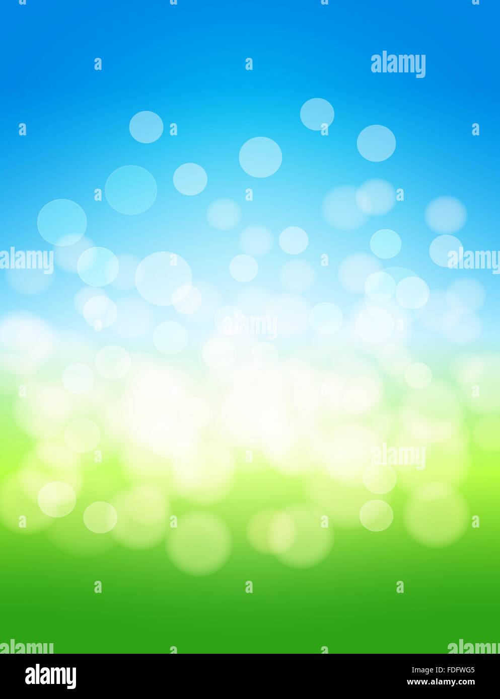 sky and green field abstract illustration background with lights ...
