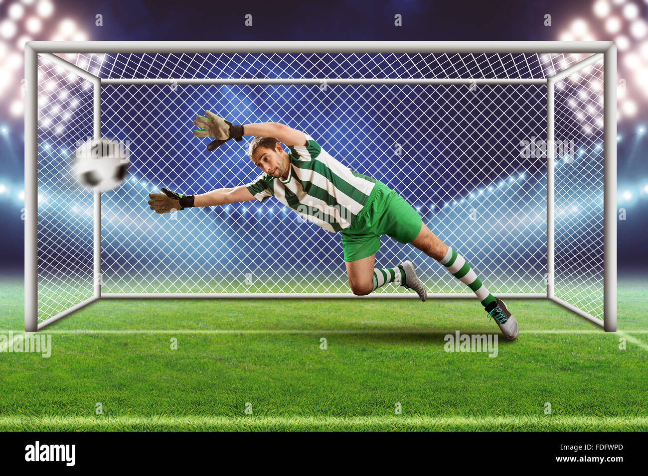 Soccer stadium field goal keeper hi-res stock photography and images ...