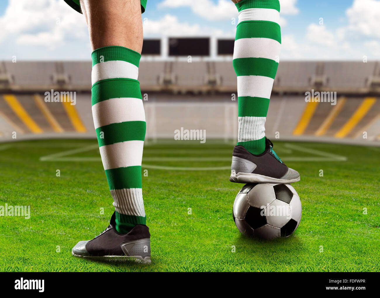 Football-player on the football ground Stock Photo - Alamy