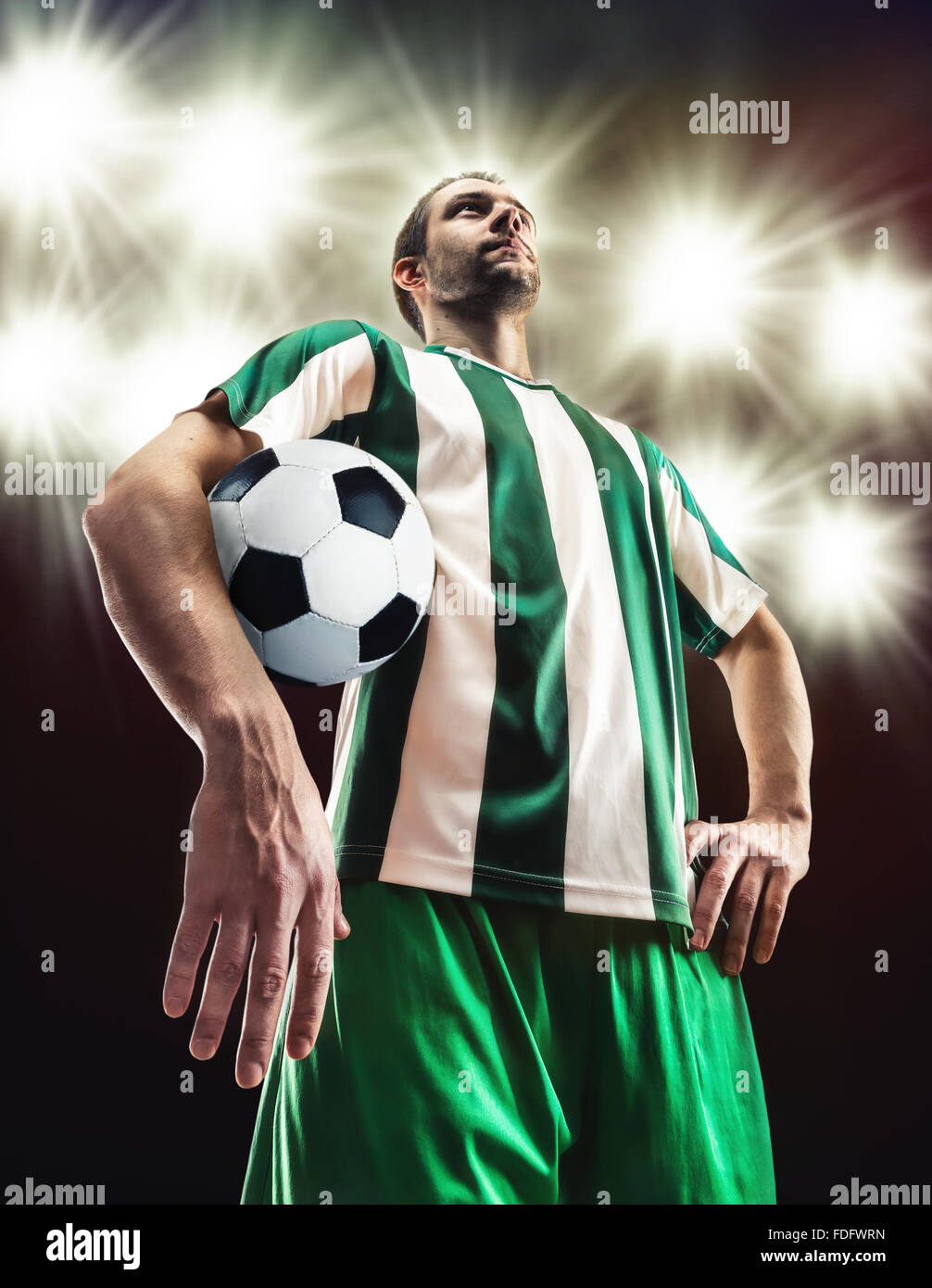 Football-player with a ball Stock Photo - Alamy