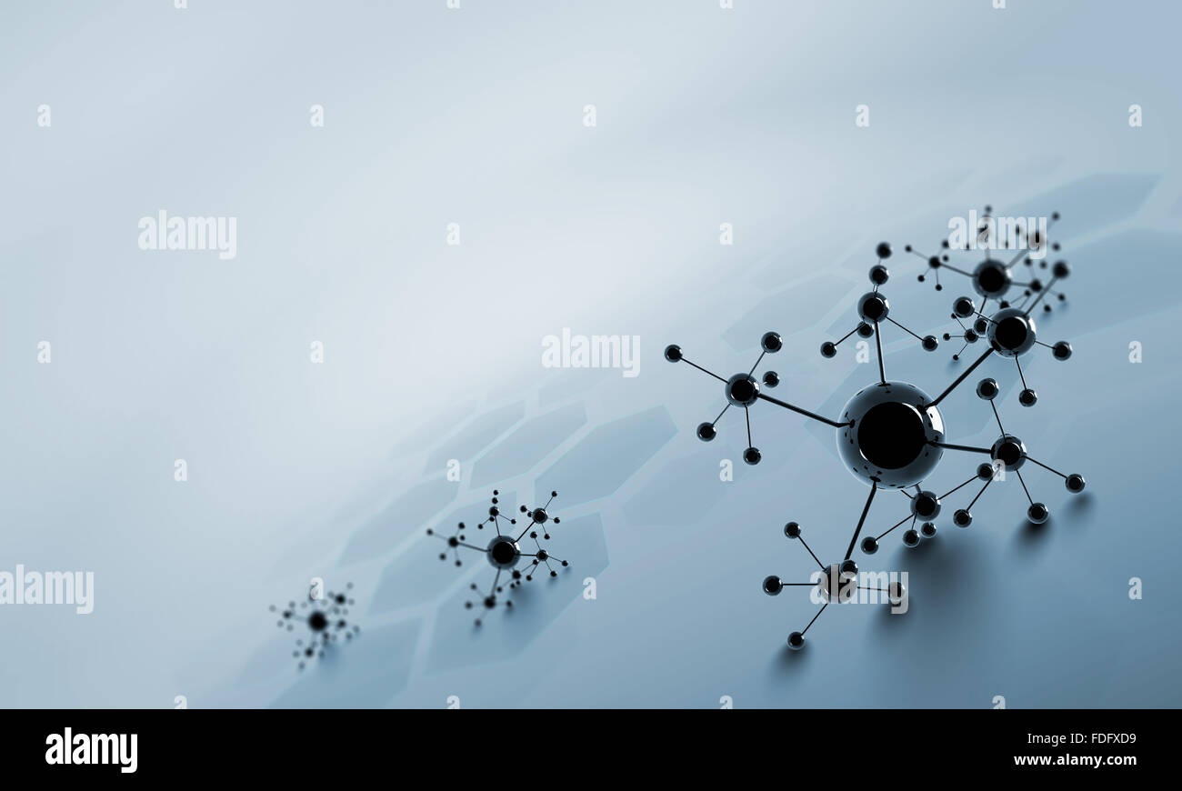 High tech background concept with molecule chain Stock Photo - Alamy
