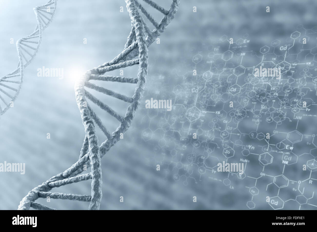 Biochemistry background concept with high tech dna molecule Stock Photo ...