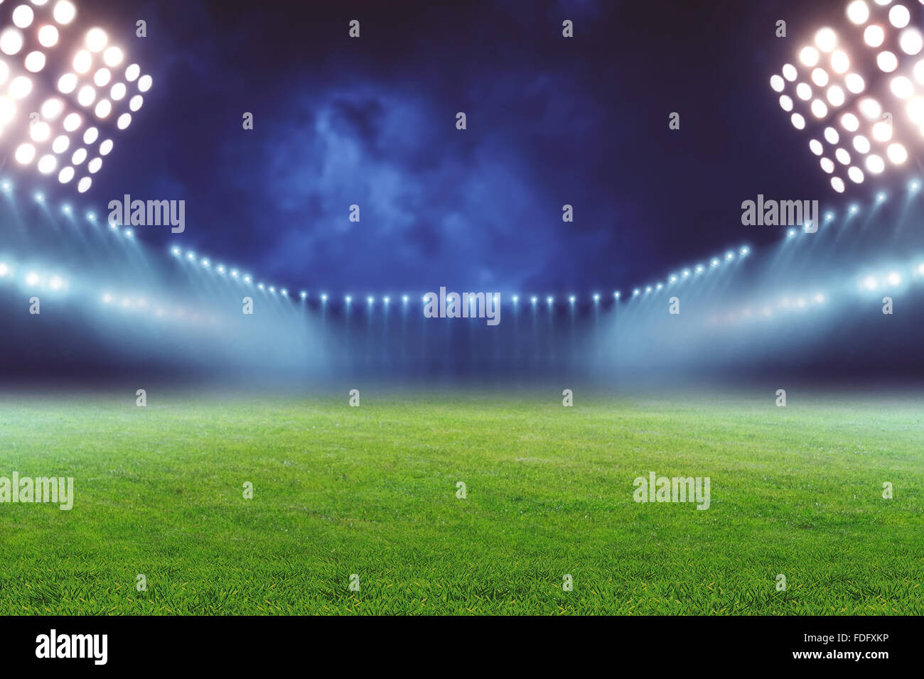 Empty football field at night hi-res stock photography and images - Alamy