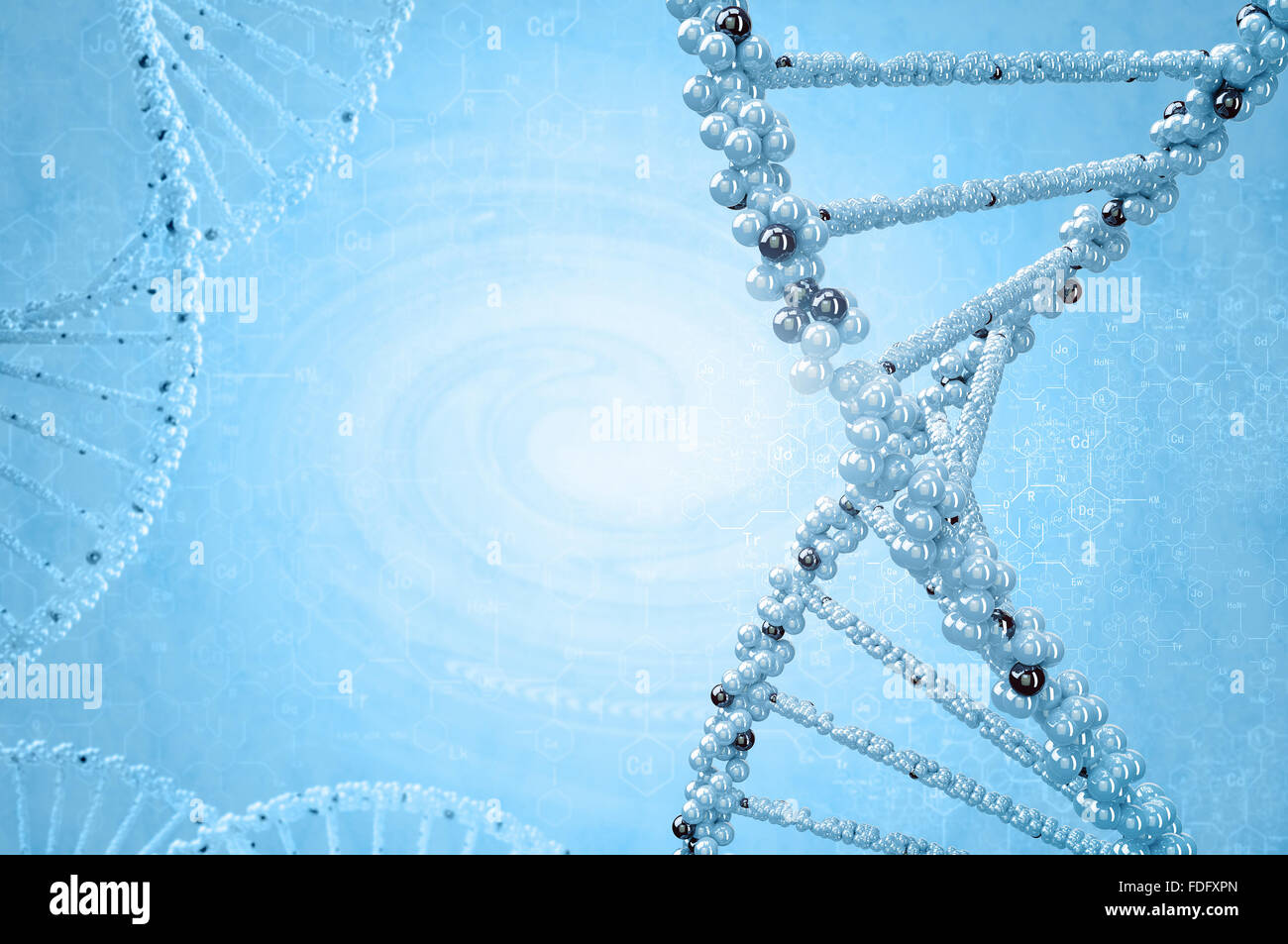 Biochemistry background concept with high tech dna molecule Stock Photo ...