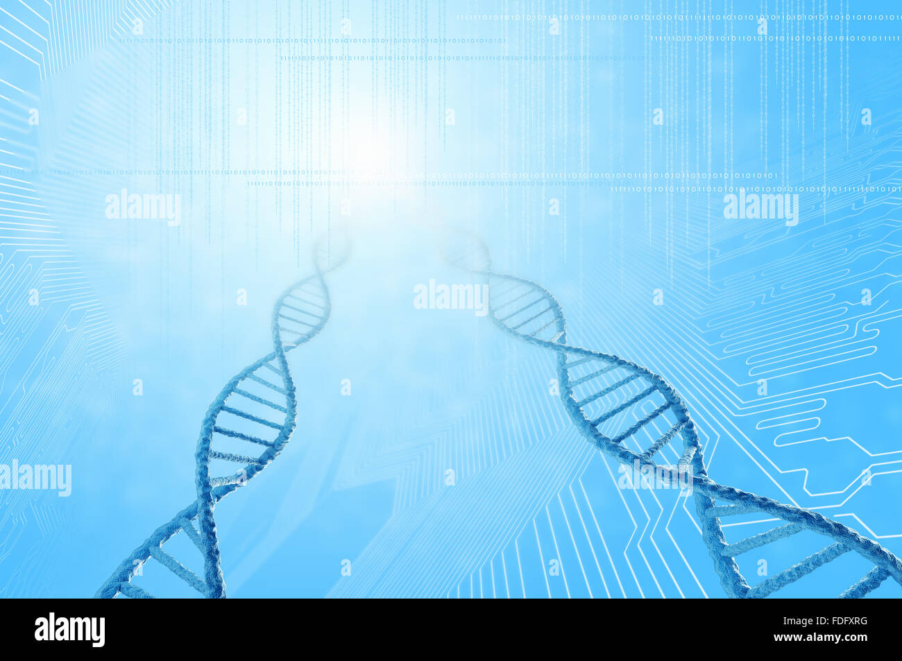 Biochemistry background concept with high tech dna molecule Stock Photo ...