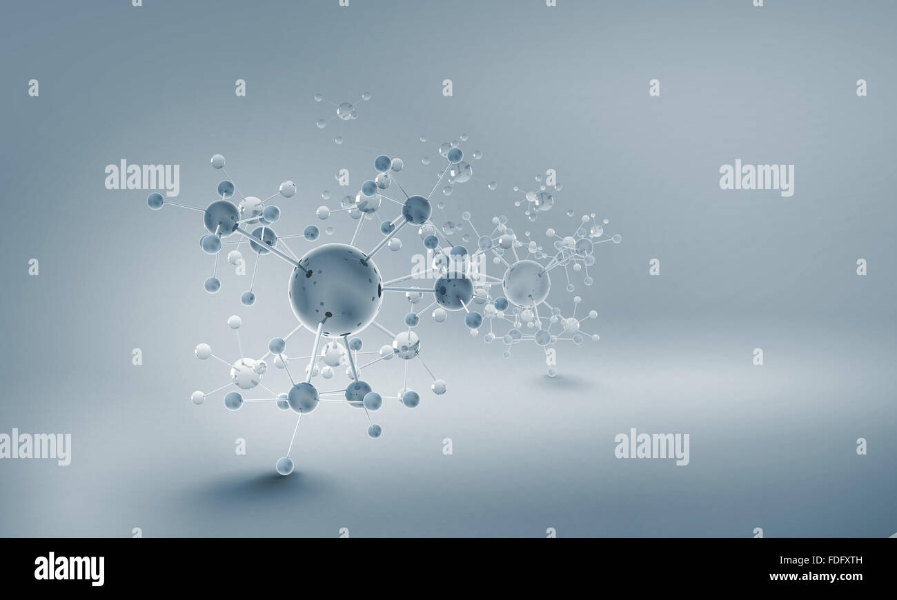 High tech background concept with molecule chain Stock Photo - Alamy