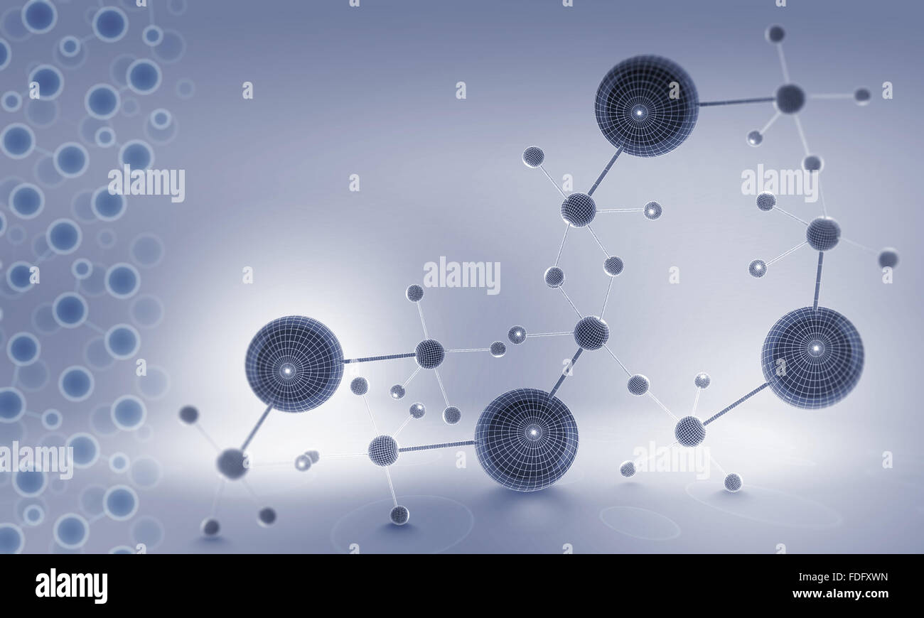 High tech background concept with molecule chain Stock Photo - Alamy