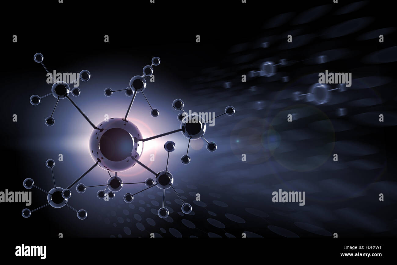 High tech background concept with molecule chain Stock Photo - Alamy