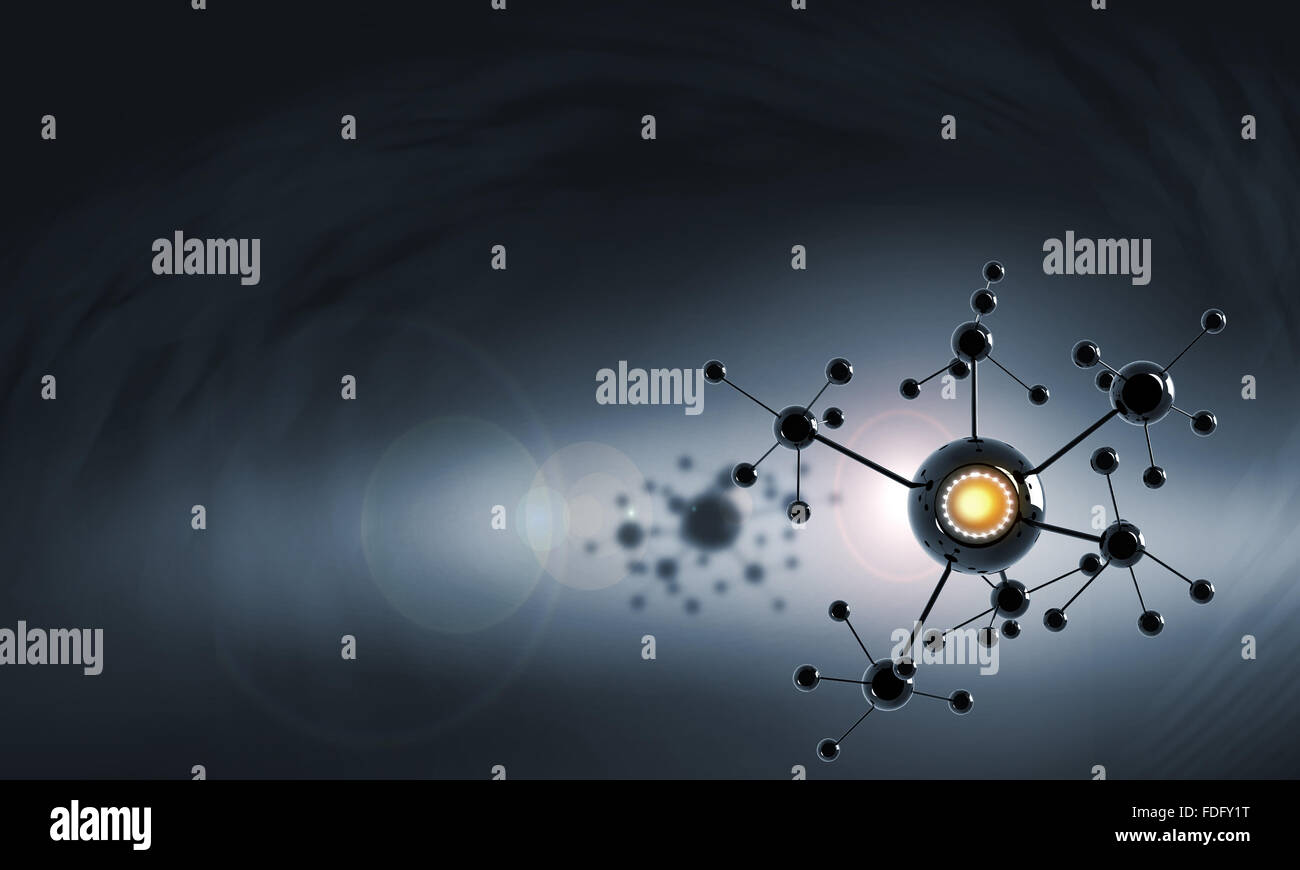 High tech background concept with molecule chain Stock Photo - Alamy