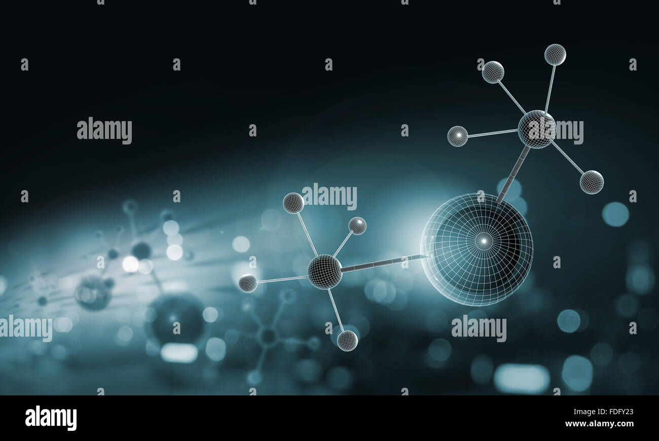 High tech background concept with molecule chain Stock Photo - Alamy