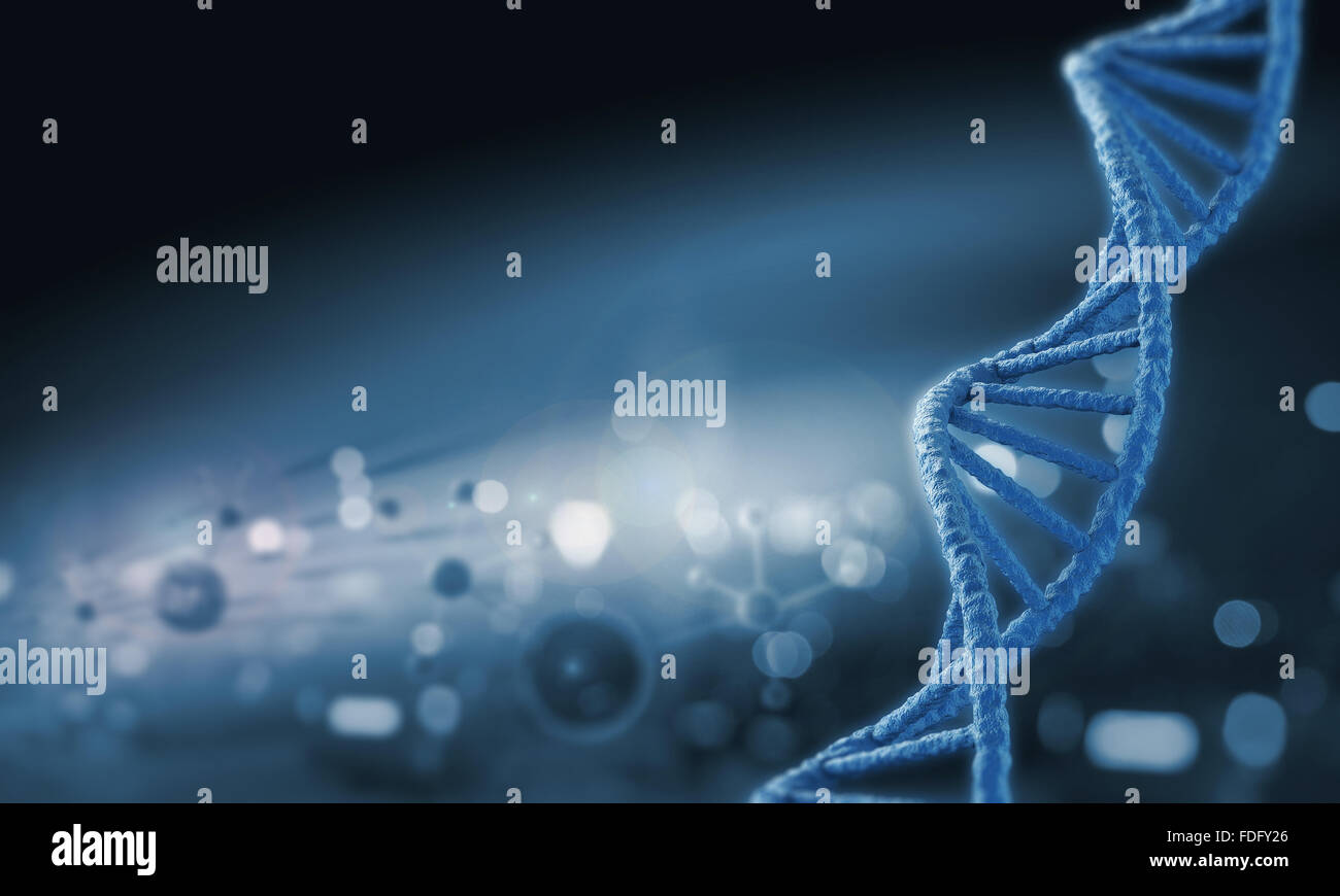 Biochemistry background concept with high tech dna molecule Stock Photo ...