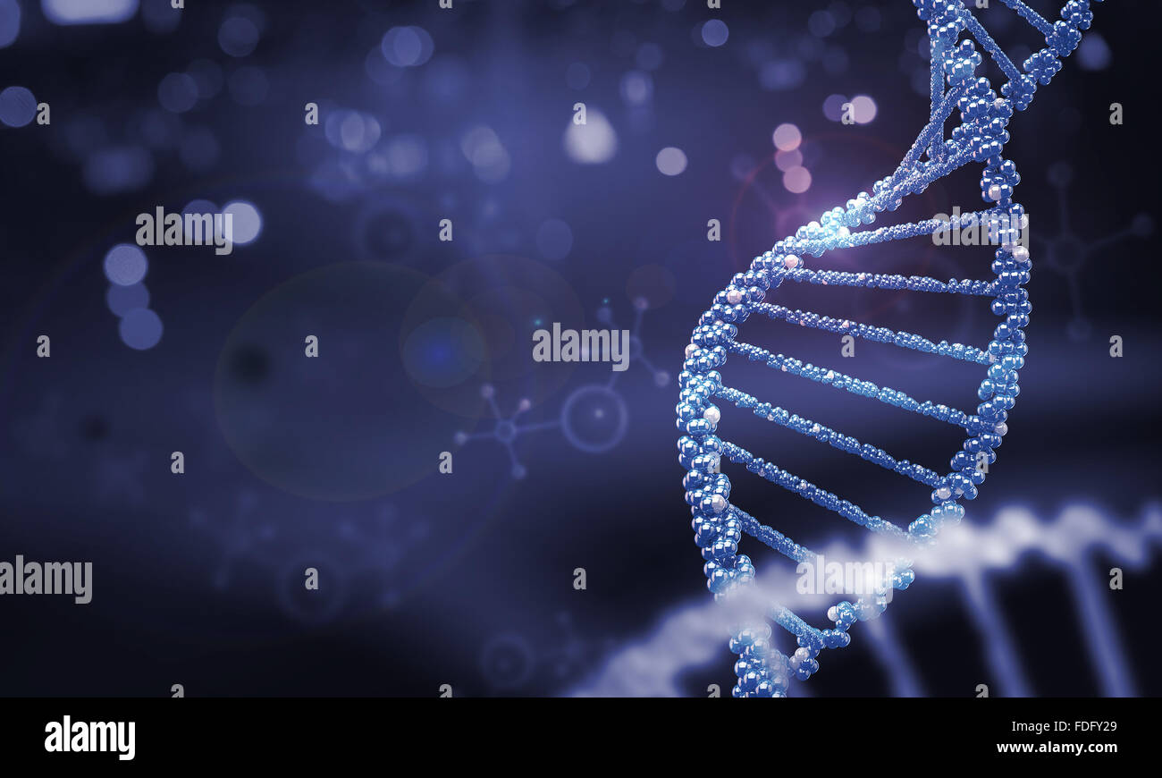 Biochemistry background concept with high tech dna molecule Stock Photo ...