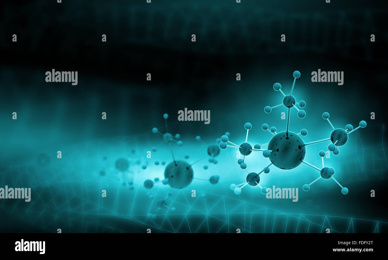 High tech background concept with molecule chain Stock Photo - Alamy