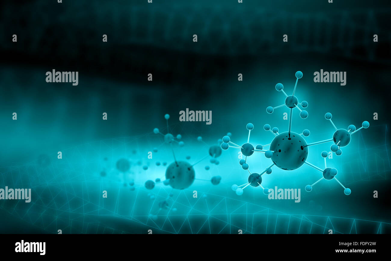 High tech background concept with molecule chain Stock Photo - Alamy