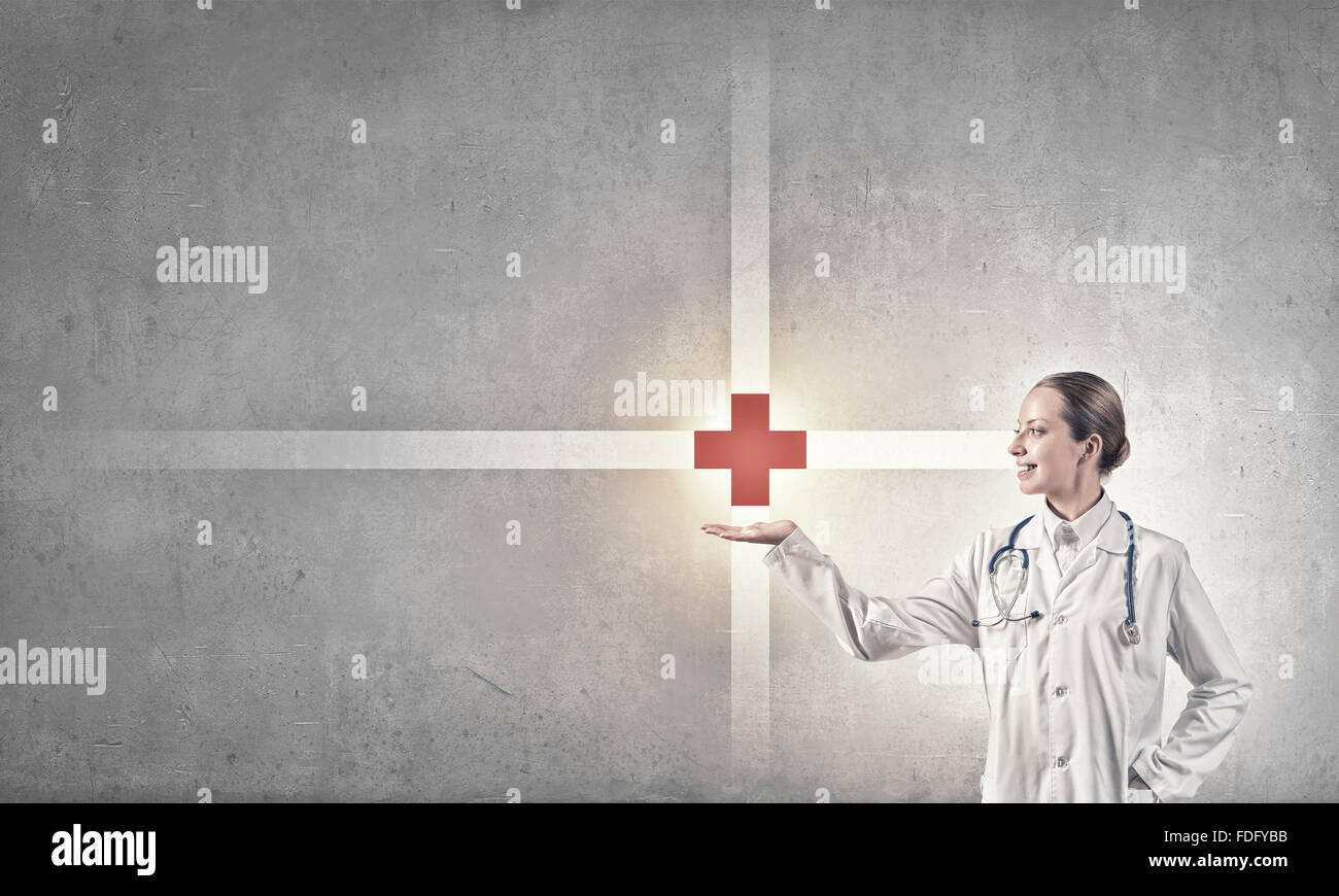 Close up of doctor hands with medicine cross sign Stock Photo - Alamy