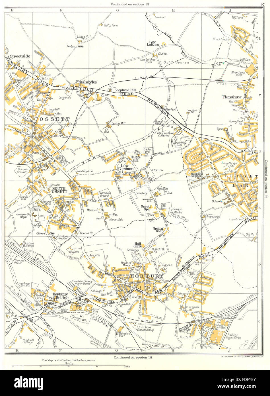 Horbury map hi-res stock photography and images - Alamy