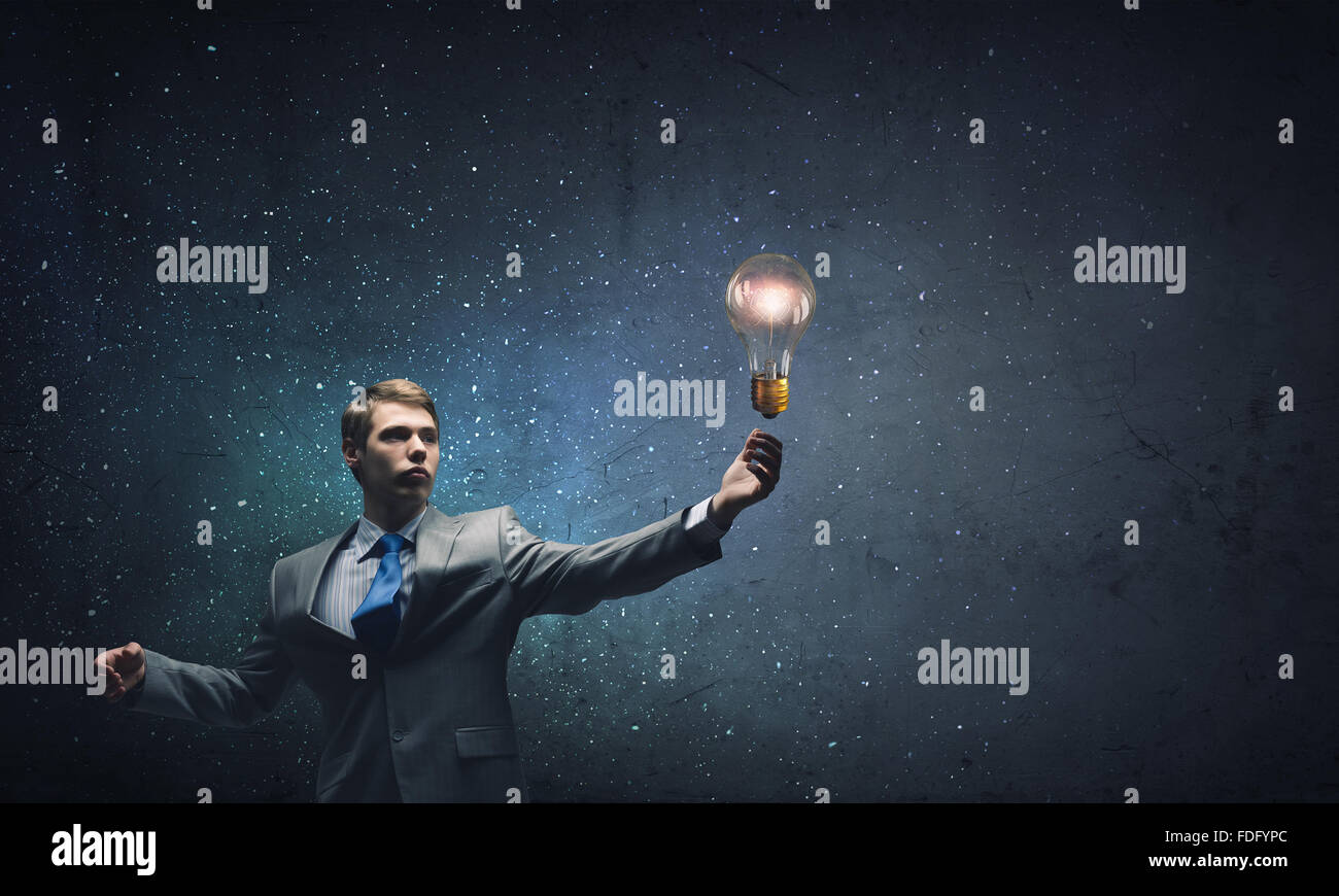 Hand businessman reaching light hi-res stock photography and images - Alamy