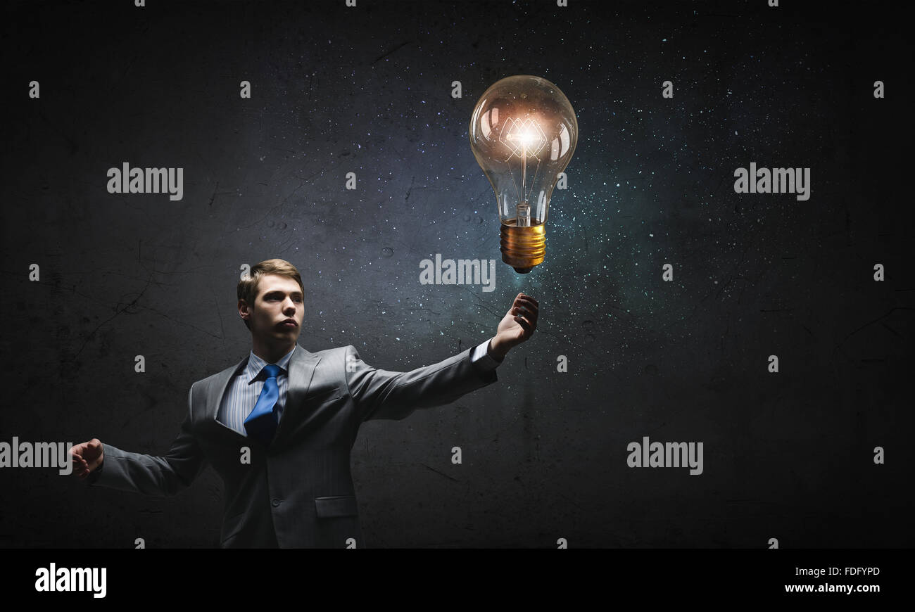 Hand businessman reaching light hi-res stock photography and images - Alamy