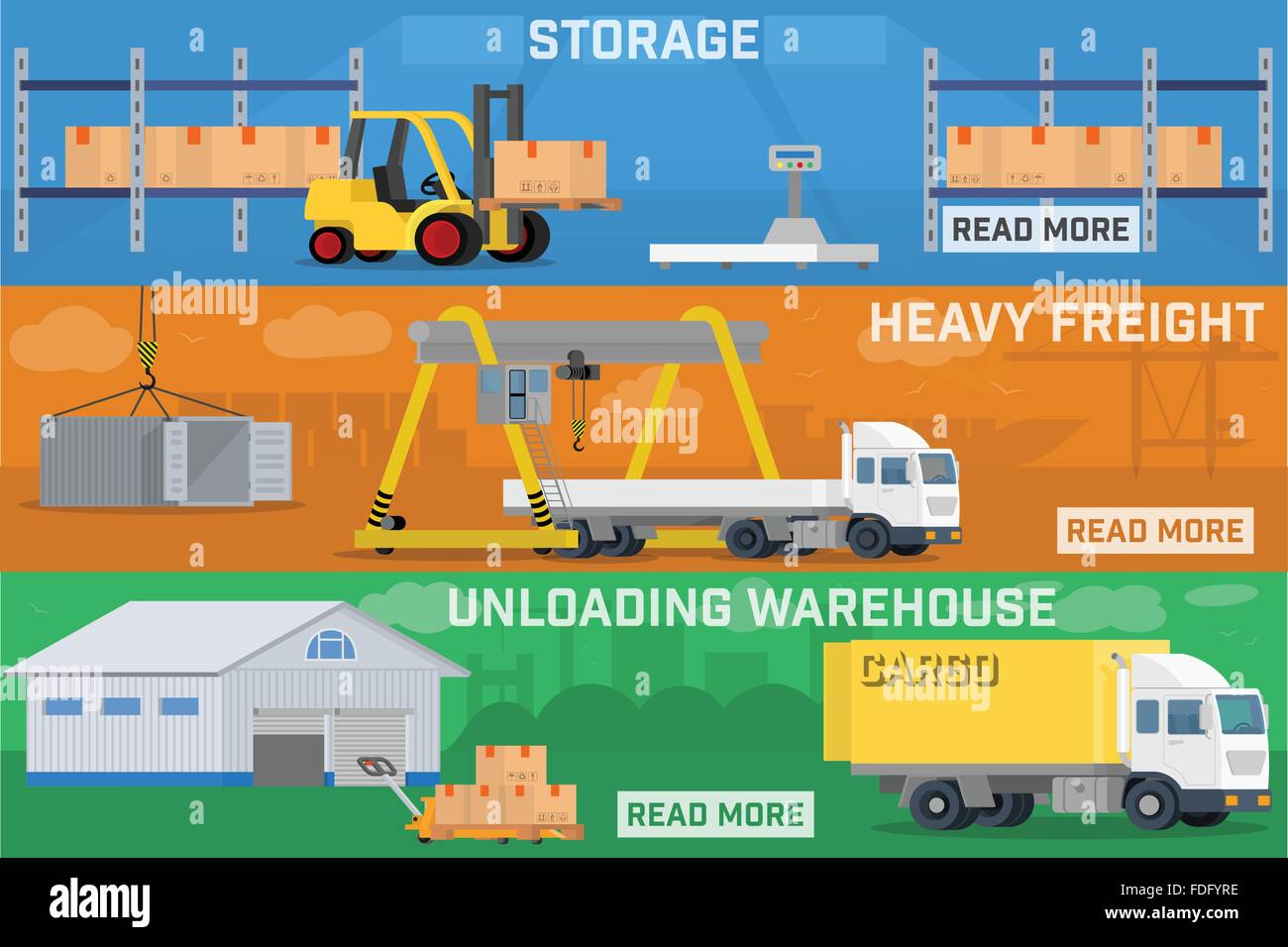 Warehouse and logistics banner set Stock Vector Image & Art - Alamy