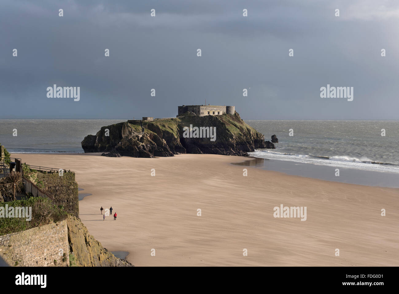 Gosker Rock at Tenby in South Wales Stock Photo - Alamy