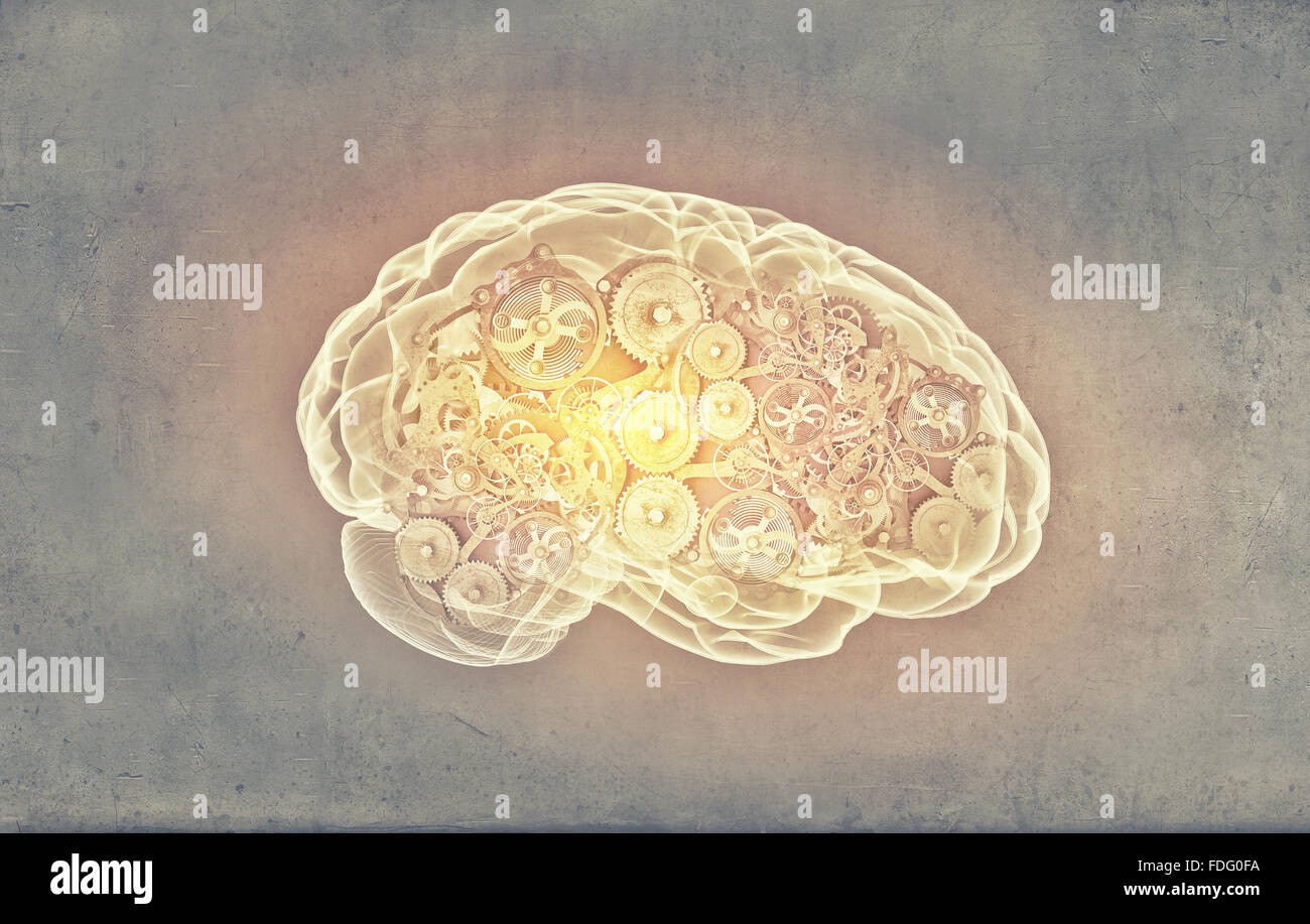 Human brain gears cogwheels hi-res stock photography and images - Alamy
