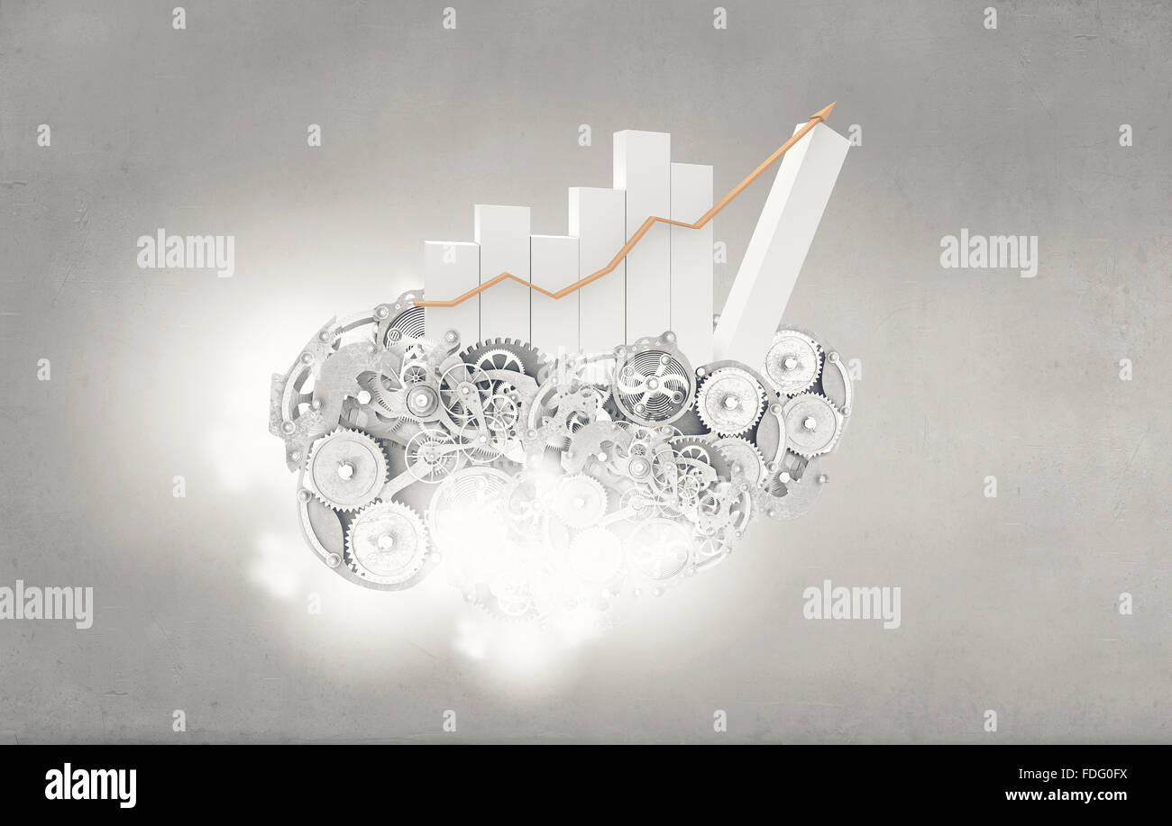 Infochart with gears and cogwheels representing growth concept Stock ...