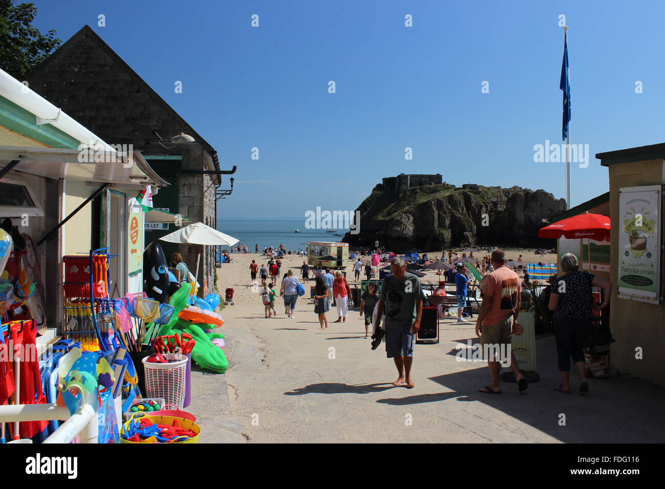 People on Tenby beach Pembrokeshire Wales Stock Photo - Alamy