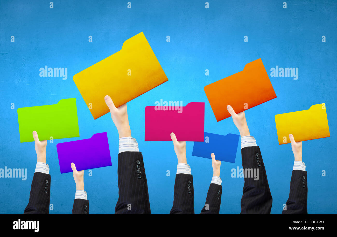 Many bright office folders hi-res stock photography and images - Alamy