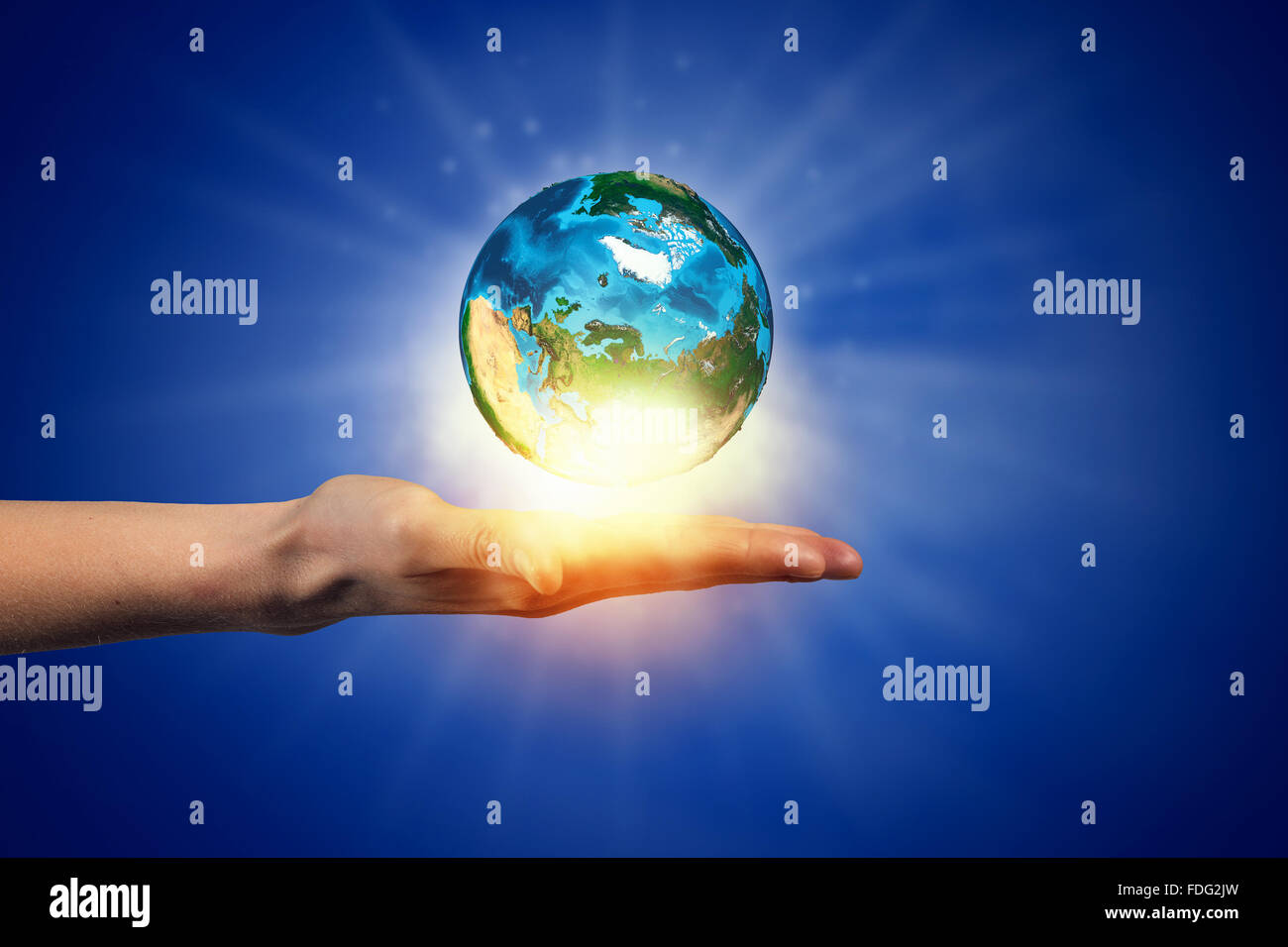 Close up of human hands holding Earth planet. Elements of this image ...