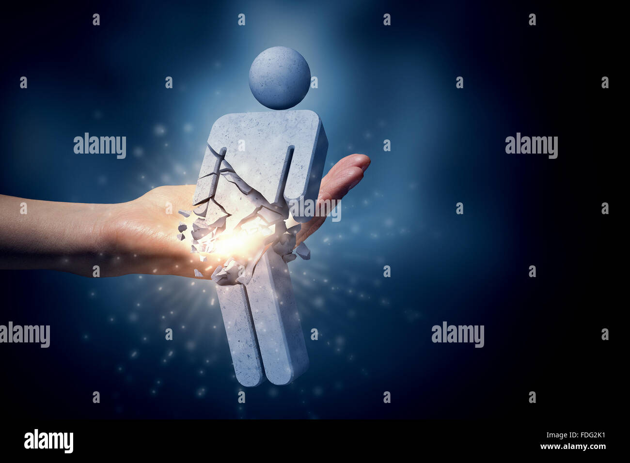 Close up of hand hitting stone male sign with fist Stock Photo - Alamy