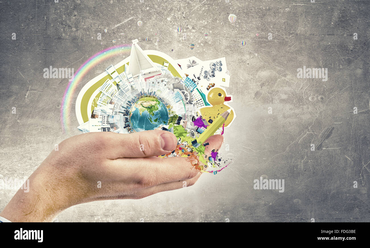 Close up of human hands holding Earth planet. Elements of this image ...