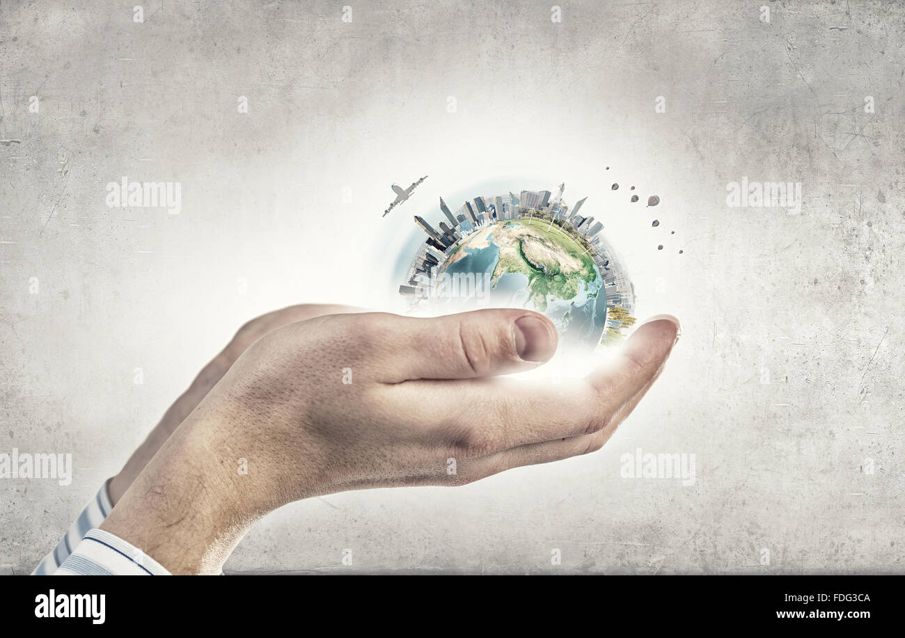 Close up of human hands holding Earth planet. Elements of this image ...