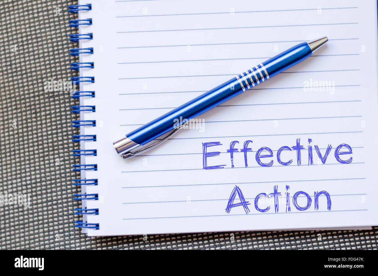 Effective action text concept write on notebook with pen Stock Photo ...