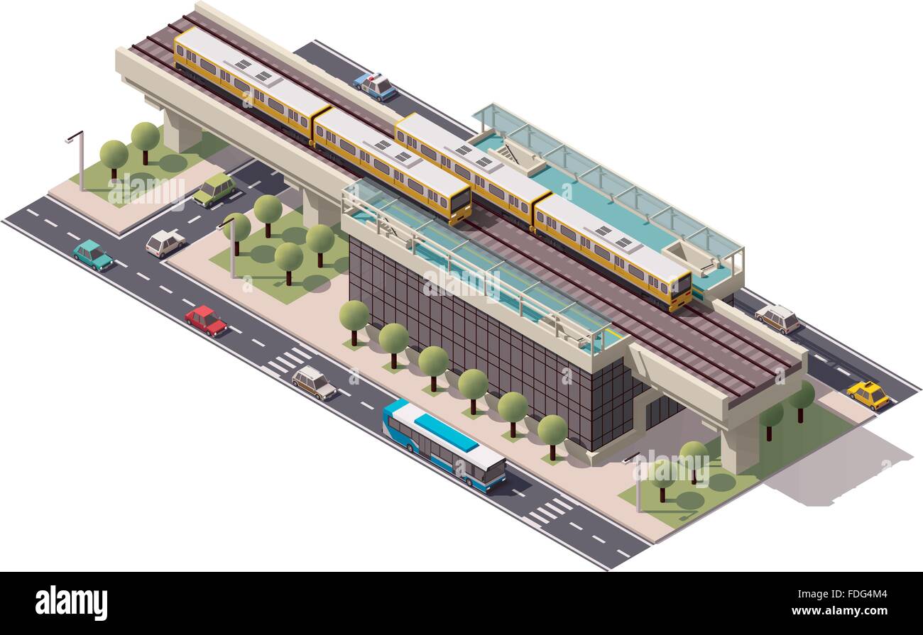 Vector isometric city train station Stock Vector Image & Art - Alamy
