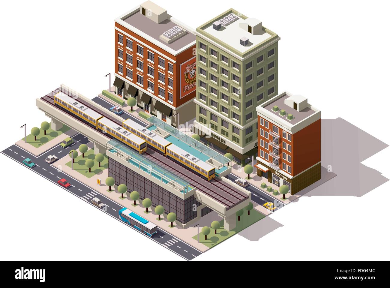Vector isometric city train station Stock Vector Image & Art - Alamy
