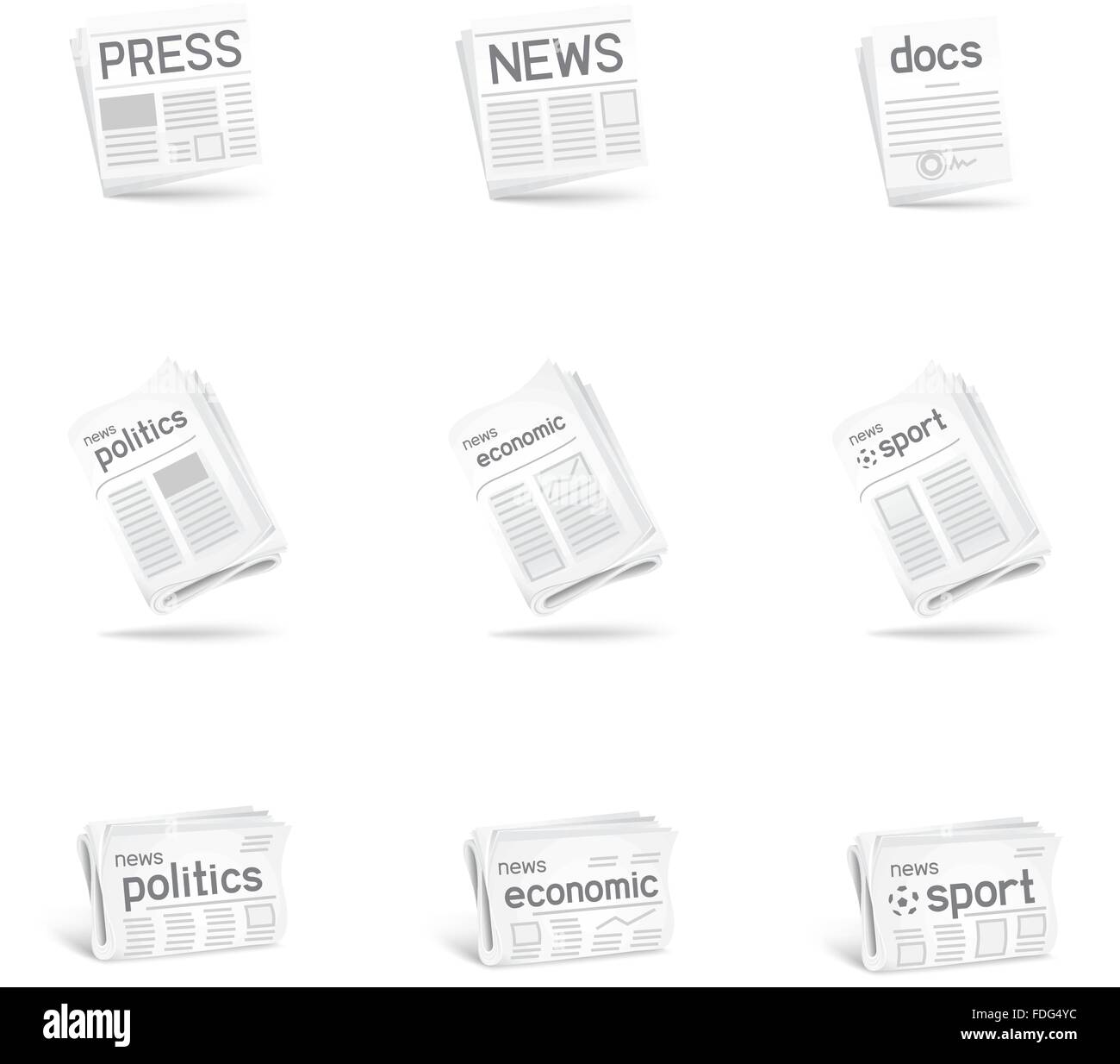press icon set Stock Vector Image & Art - Alamy
